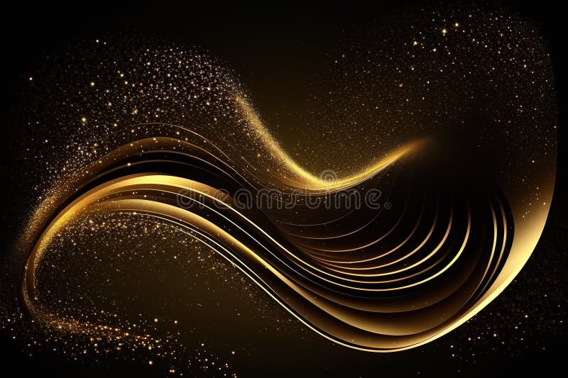 Sparkling Gold Glitter Textured, Generative AI Stock Illustration ...
