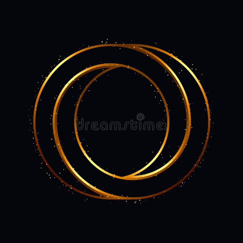 Vector Eps 10 Sparkling Gold Glitter Texture Round Frame. Shiny Banner ...