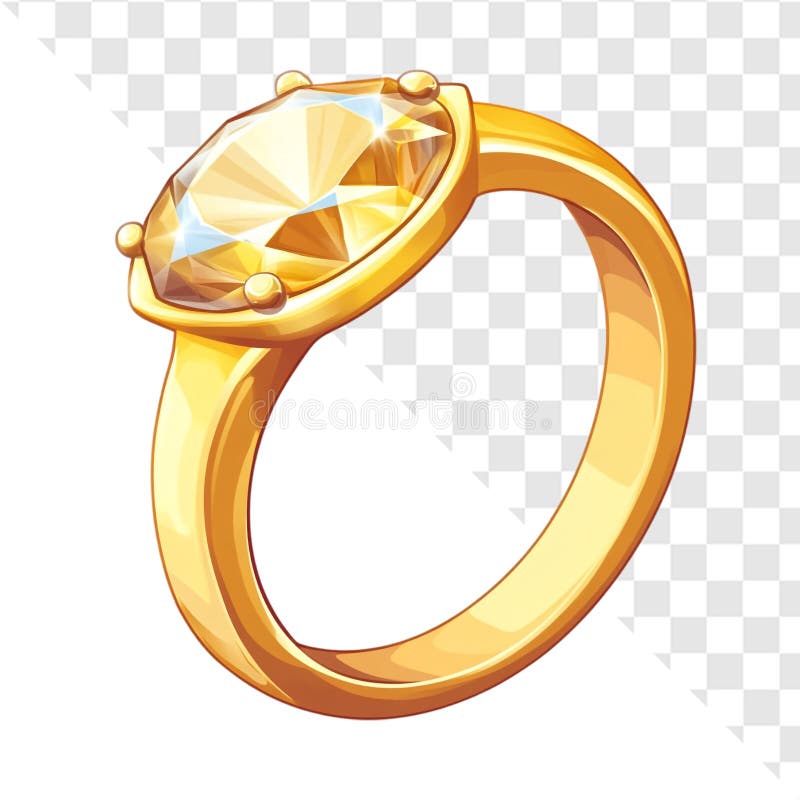 Sparkling Gold Ring with a Radiant Yellow Gemstone a Symbol of Love and ...
