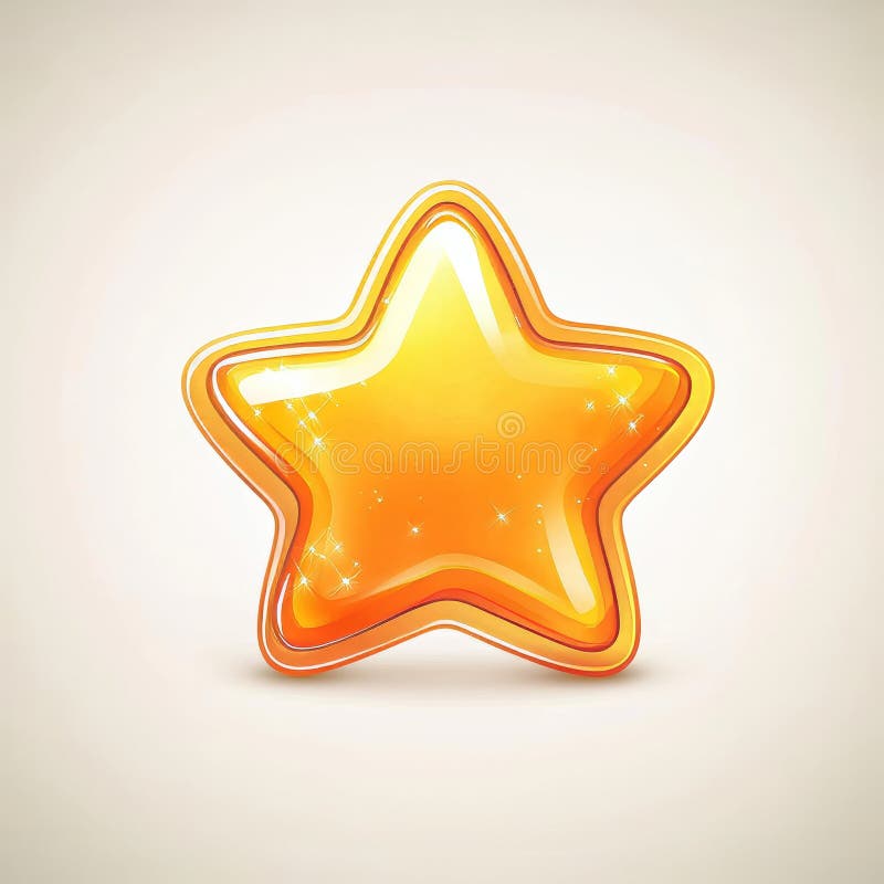 Sparkling Gold Star Emoji. Cute Shiny Star-shaped Object in 3D Stock ...