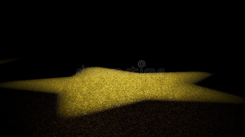 Sparkling Golden Glitter Lit by a Star-shaped Spotlight Stock ...
