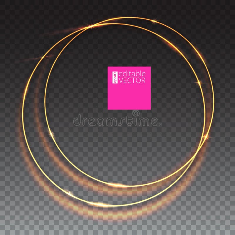 Sparkling Golden Glow Rings Stock Vector - Illustration of central ...