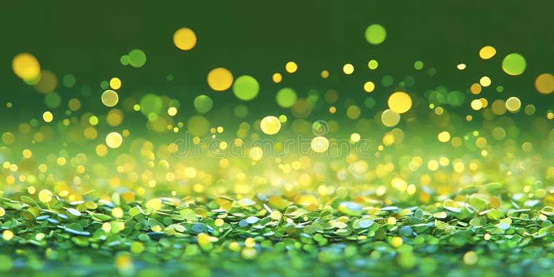 Sparkling Green Glitter Background Festive Nature Abstract Bokeh Stock ...