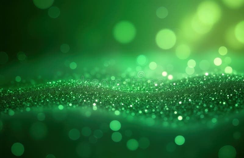 Sparkling Green Glitter Particles Create Mesmerizing Effect on Solid ...