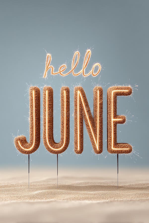 Sparkling Greeting with Fireworks Theme for Month of June Celebration ...