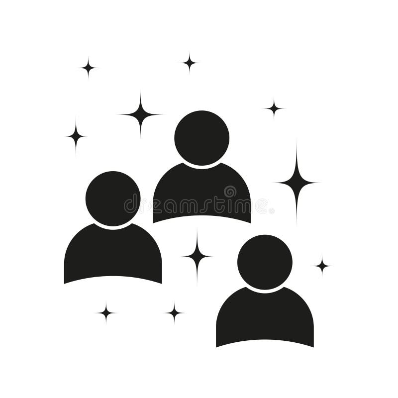 Sparkling Group Icon. People with Sparkles. Abstract Shining Figures ...