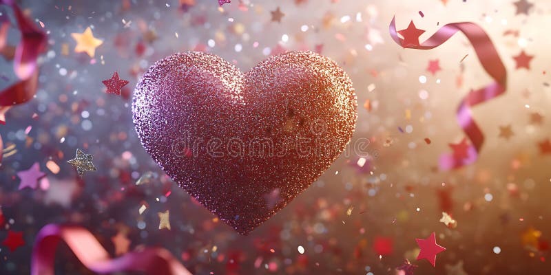 Sparkling Heart Love Celebration Stock Illustration - Illustration of ...