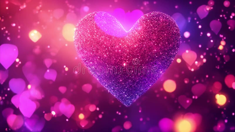 Sparkling Heart of Love stock video. Video of digital - 347323001