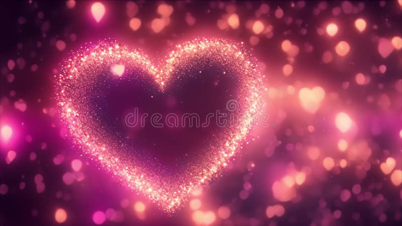 Sparkling Heart Shape Filled with Glowing Lights, Creating a Romantic ...