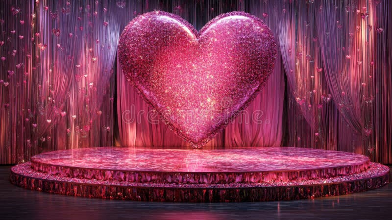 Sparkling Heart Stage Romantic Wedding Design Stock Illustration ...