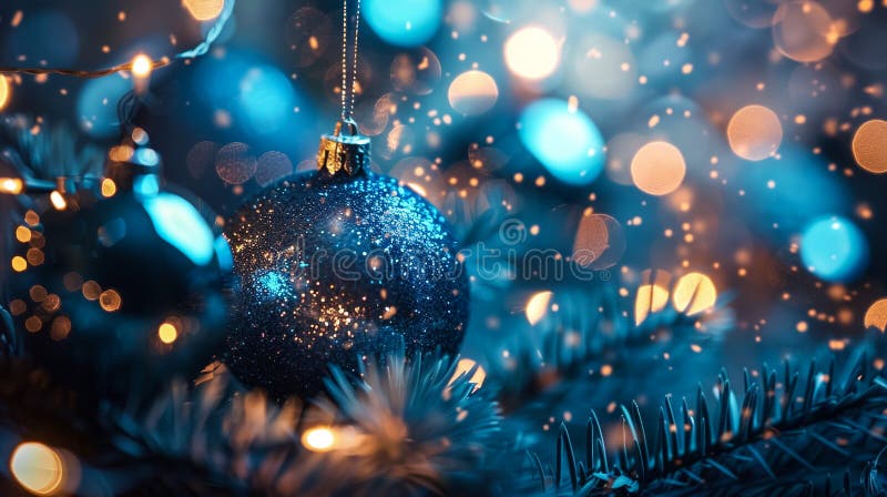 Sparkling Holiday Shine with Blue Light Fantasy Stock Illustration ...