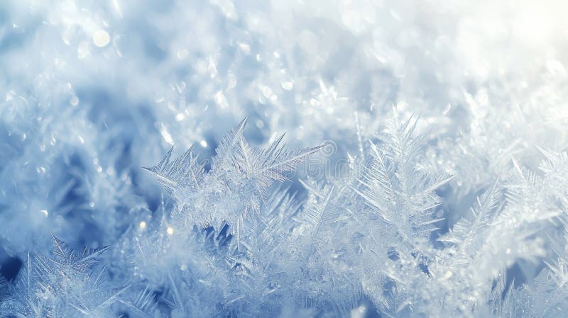 Sparkling Ice Crystals are Forming Intricate and Delicate Patterns on a ...