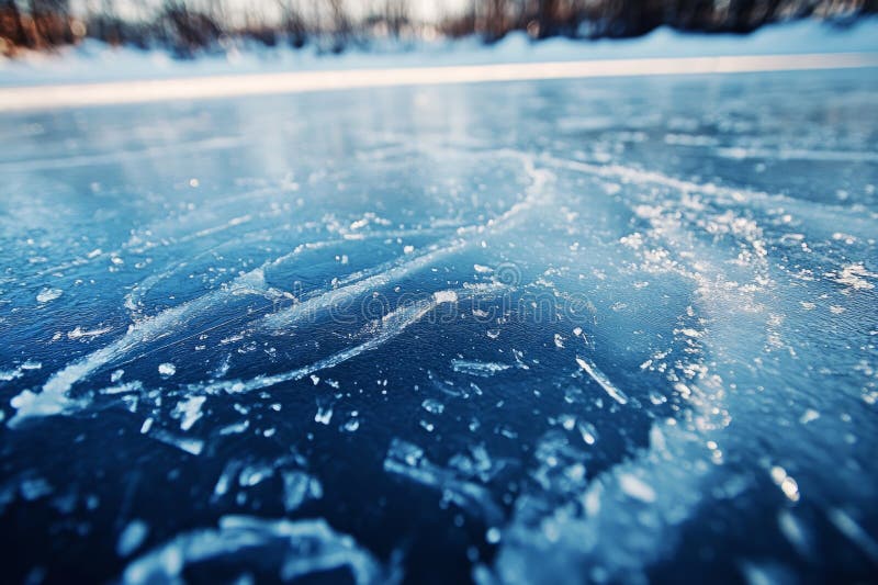 Sparkling Ice Crystals on a Frozen Lake Surface Create a Mesmerizing ...