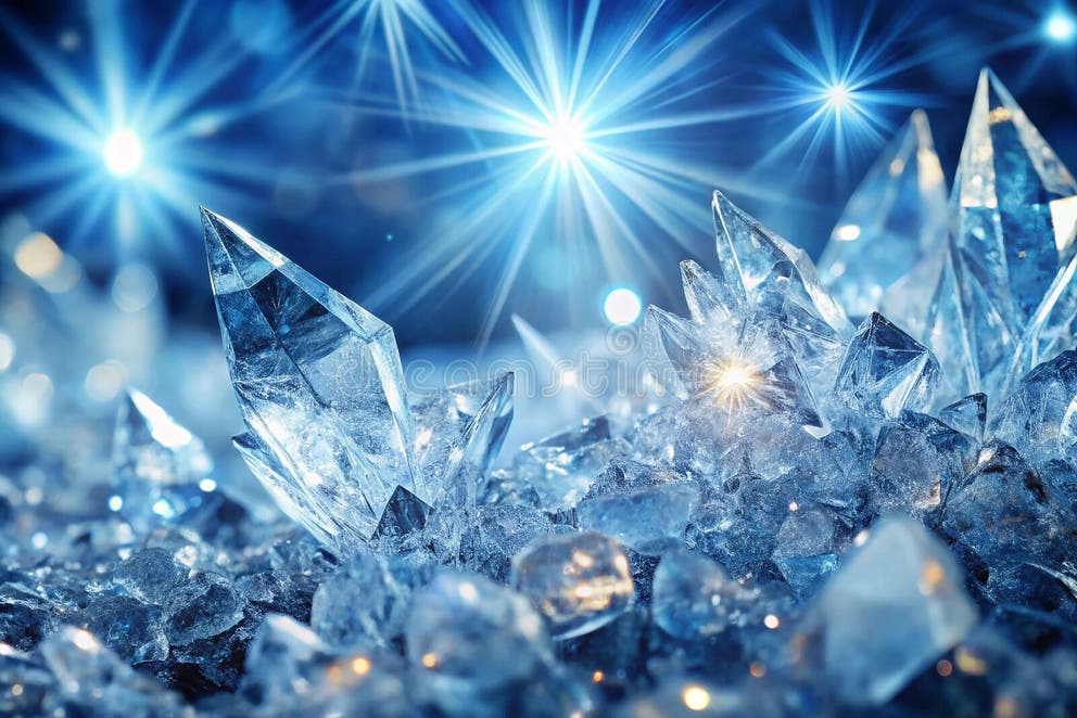 Sparkling Ice Crystals in Night Sky Background Stock Illustration ...