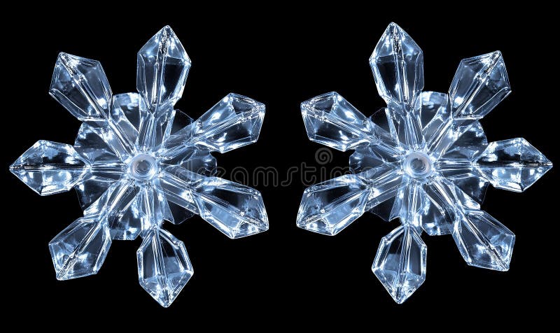 Sparkling Ice Crystals Symmetrical Snowflake Pair Winter Design Stock ...
