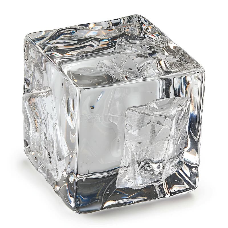 Sparkling Ice Cube on a White Backdrop, Perfect Clarity, Ai Generated ...