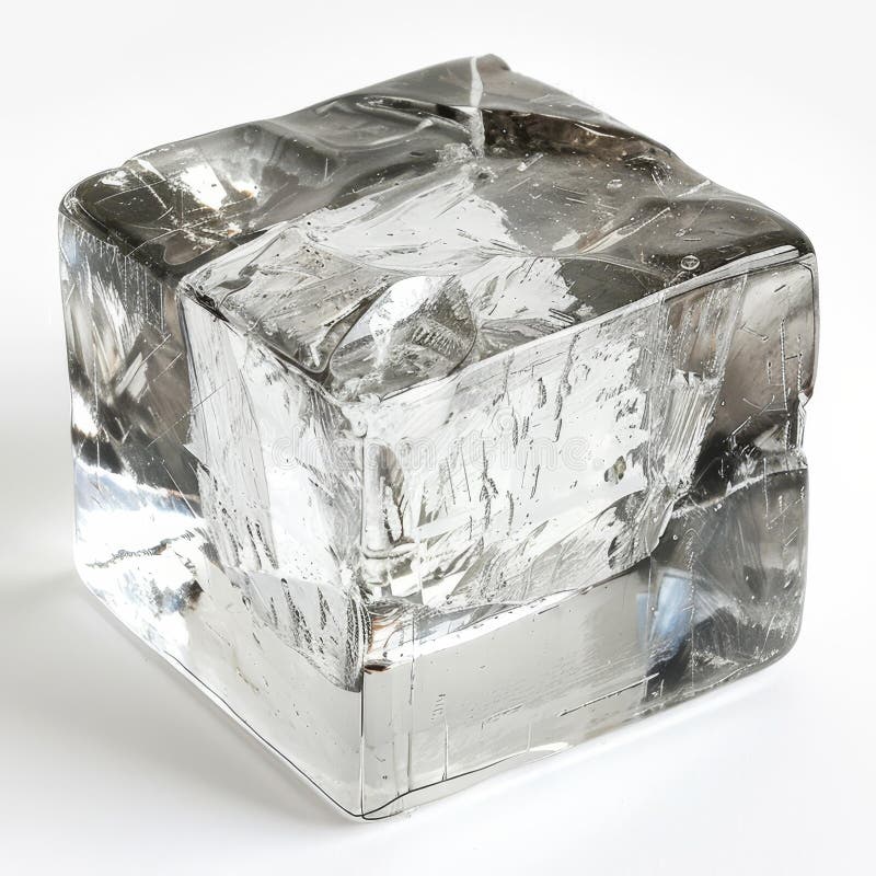 Sparkling Ice Cube on a White Backdrop, Perfect Clarity, Ai Generated ...