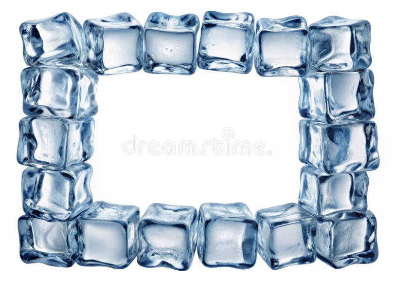 Sparkling Ice Cubes Border Frame Pristine Clear Ice Cubes Create a ...