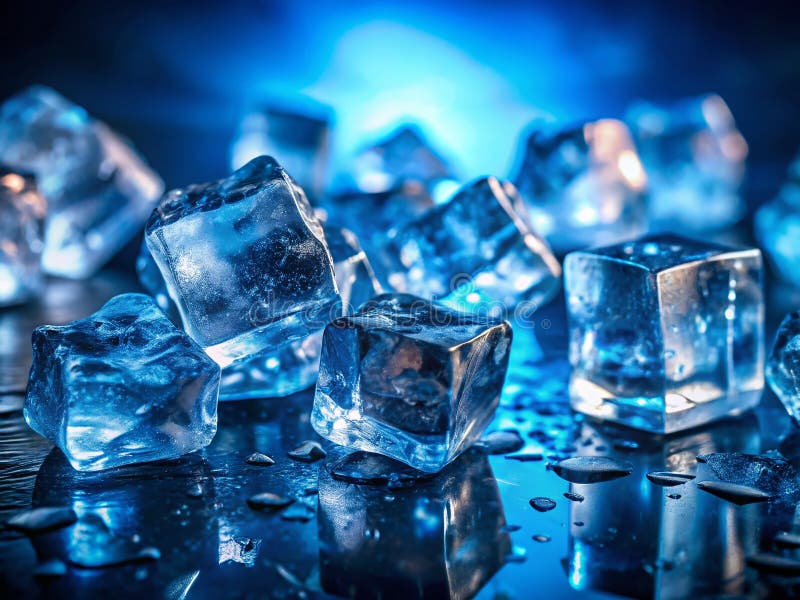 Sparkling Ice Cubes a Refreshing CloseUp for Summer Beverages and ...
