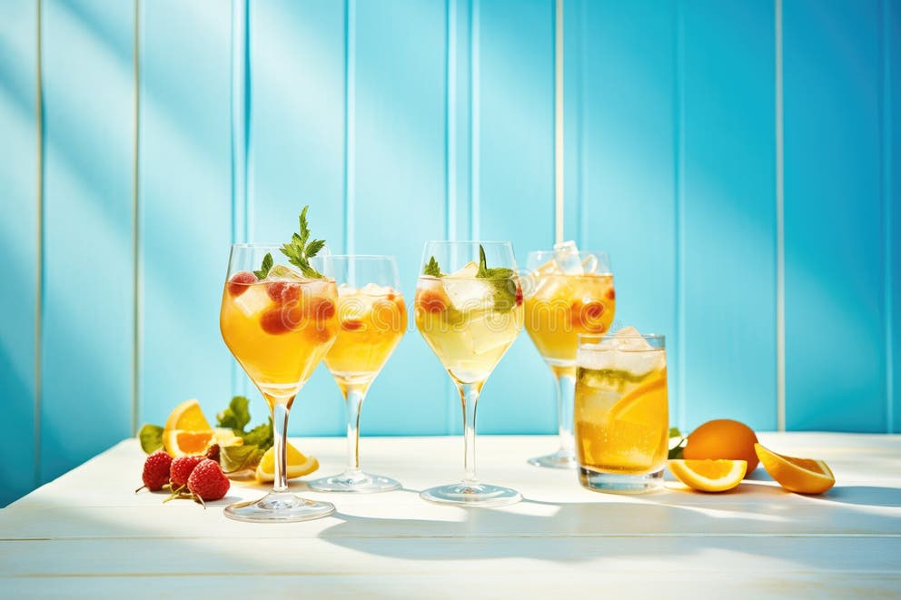 Sparkling Ice Wine Glasses and Sun Stock Photo - Image of evening ...