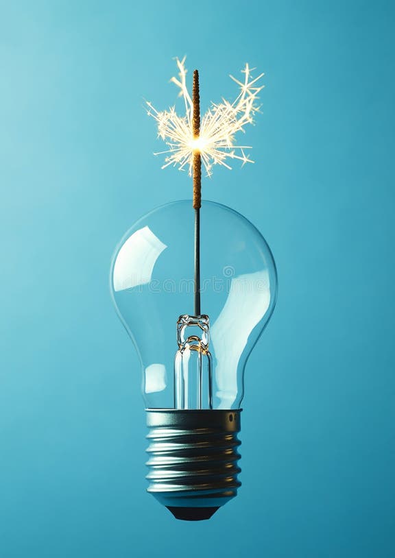 Sparkling Light Bulb Idea Concept Stock Illustration - Illustration of ...