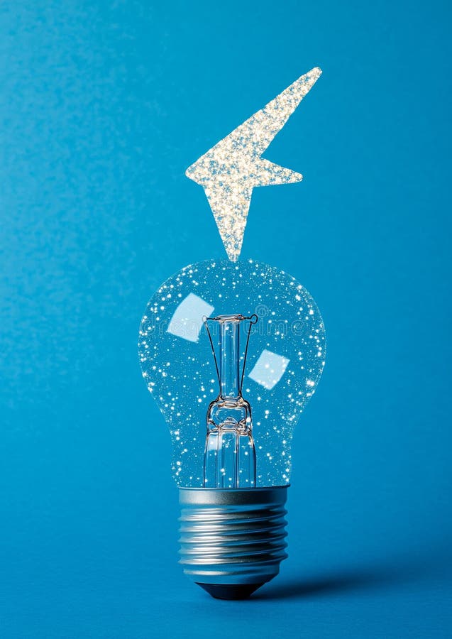 Sparkling Light Bulb Idea Concept Stock Illustration - Illustration of ...