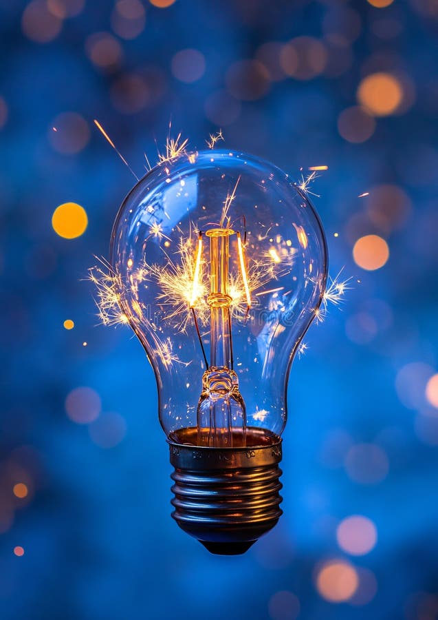 Sparkling Light Bulb Idea Concept Stock Illustration - Illustration of ...
