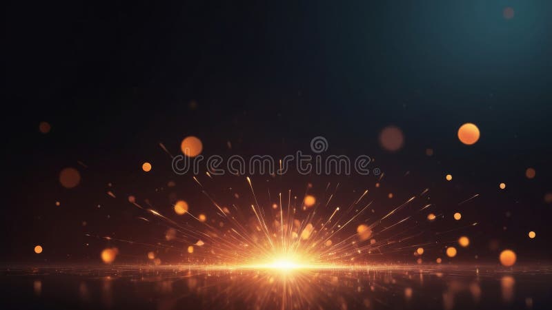 Sparkling Light Burst on a Dark Background Stock Illustration ...