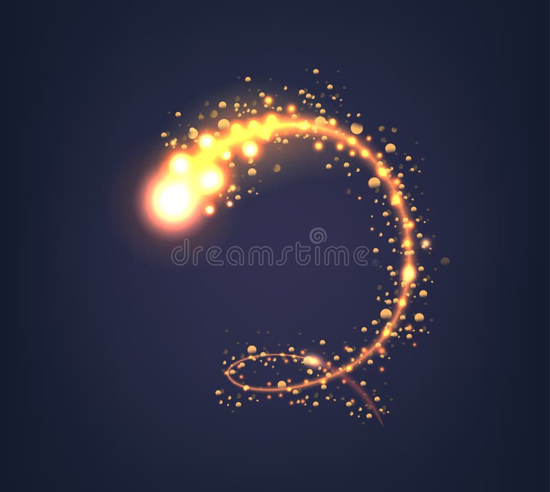 Sparkling Light Wave, Glow Swirl with Magic Sparks and Particles ...