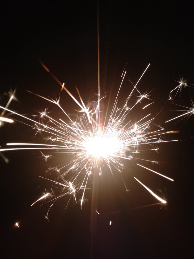 Sparkling Little Sparks of Fireworks Stock Photo - Image of night ...