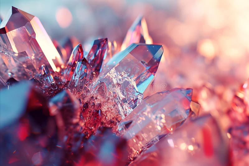Sparkling Mineral Crystals Exhibiting Deep Blues and Pinks in Sharp ...