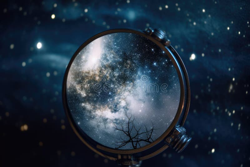 Sparkling Mirror Reflections of a Starry Night Sky Stock Illustration ...
