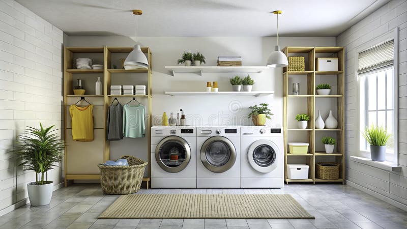 A Sparkling Modern Laundry Room: Efficient Design, Stylish Storage, and Home Organization ...