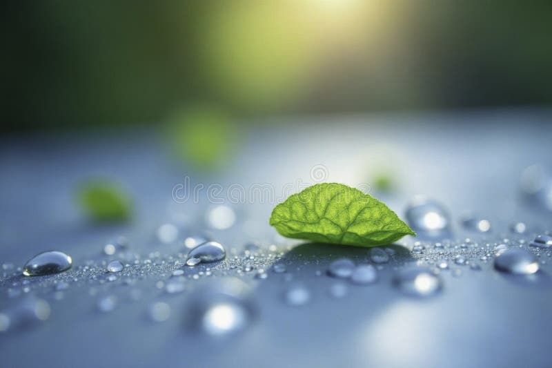 Sparkling Morning Dew on a Light Blue Surface, Nature, Serene, Peaceful ...