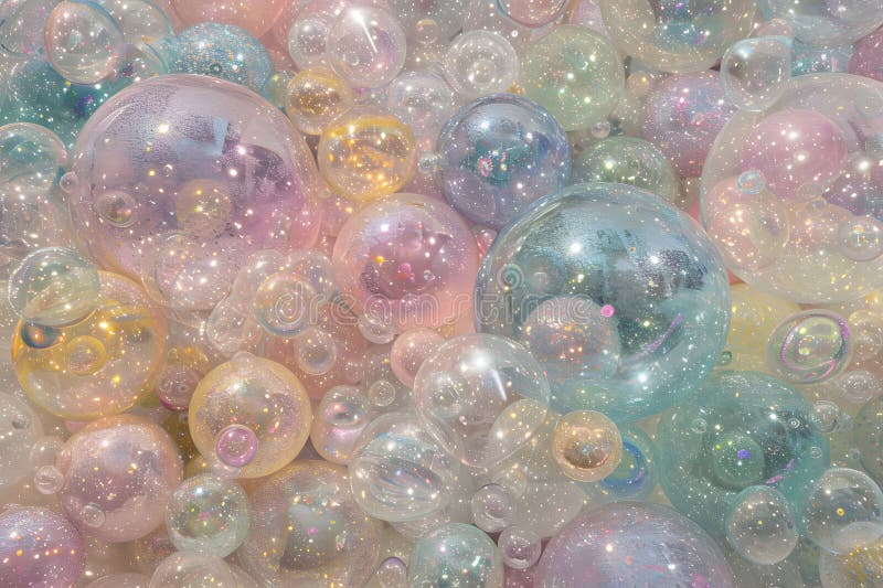 Sparkling Multicolored Bubble Cluster Stock Photo - Image of backdrop ...