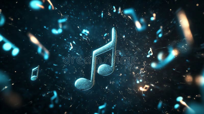 Floating Musical Notes Dark Sparkling Abstract Art Stock Photos - Free ...