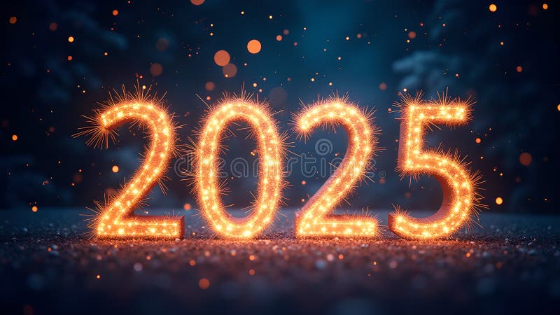Sparkling 2025 New Year S Eve Celebration. Concept of Hope, Future, and ...