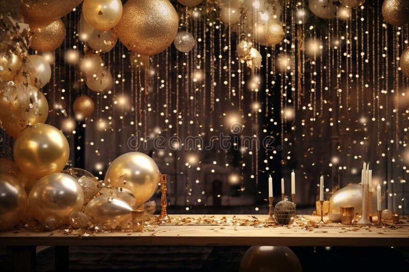 Sparkling New Years Eve Decorations Creating a Stock Illustration ...