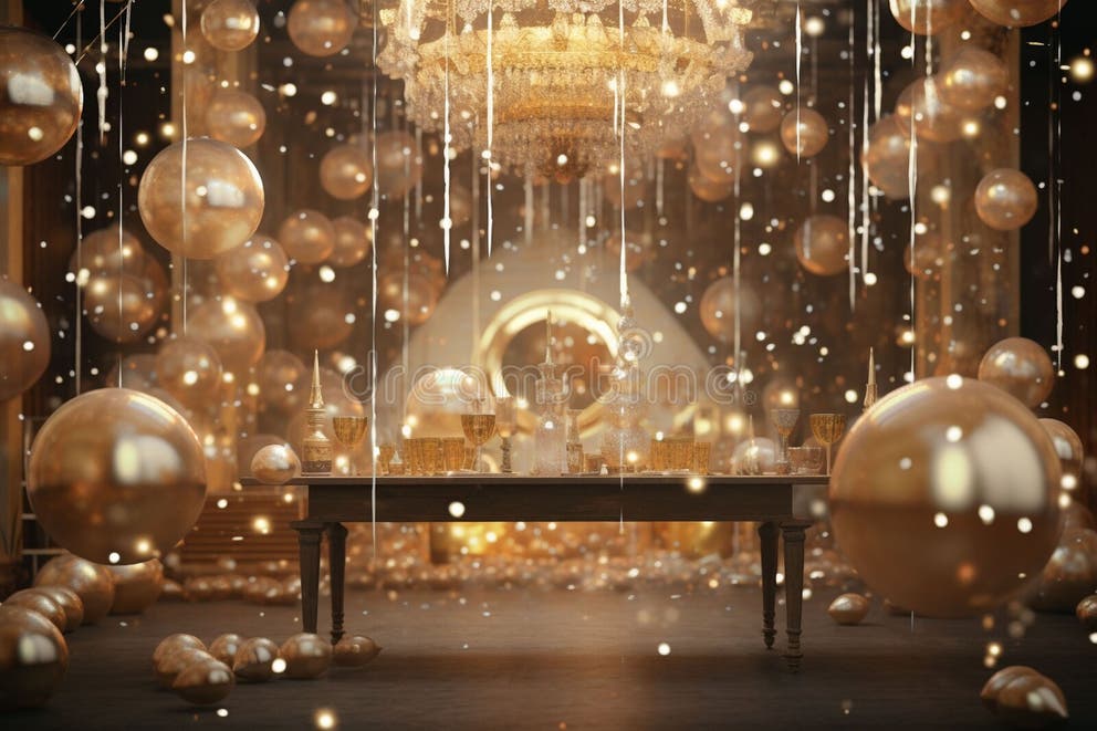 Sparkling New Years Eve Decorations Creating a Stock Illustration ...