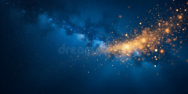 Sparkling Night Sky with Bright Stars and Clouds Stock Illustration ...