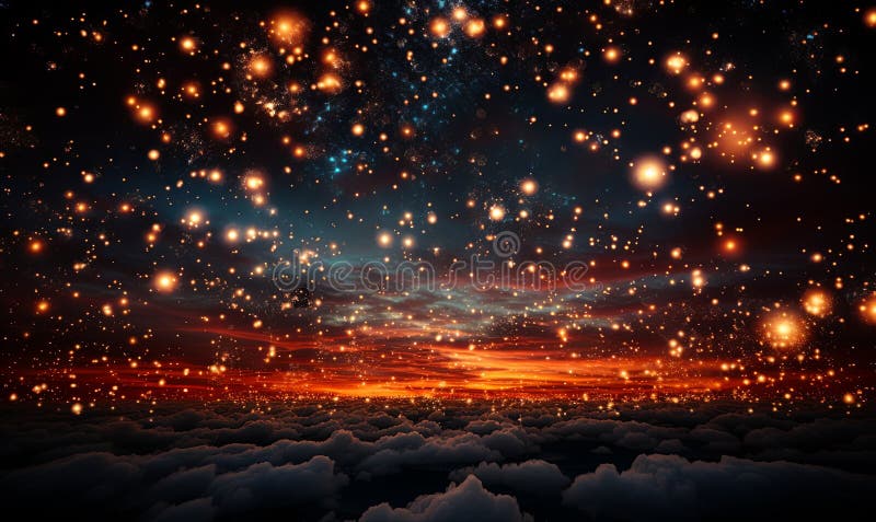 Sparkling Night Sky Filled with Stars Stock Image - Image of nightfall ...
