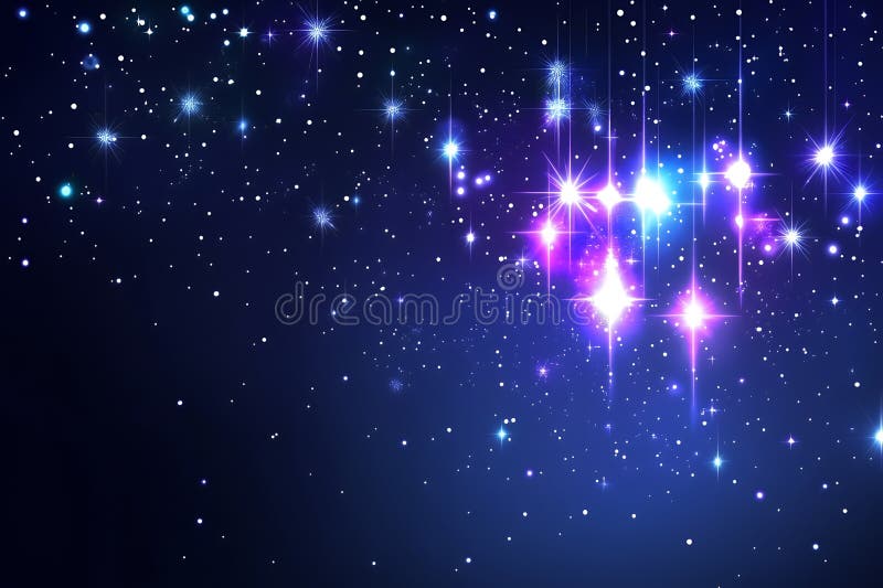 Sparkling Night Sky Glowing Stars Cosmic Dust Galaxy Background Stock ...