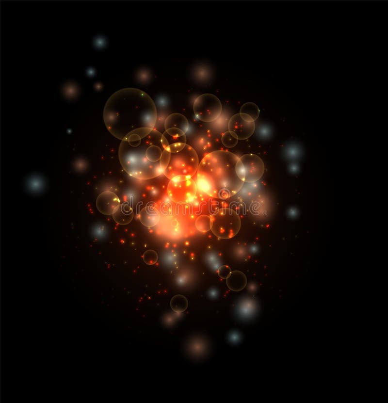 Sparkling in Night Sky. Magic Shining Realistic Bubbles Stock Vector ...