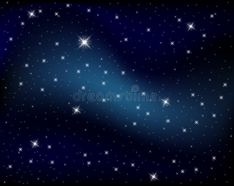 Sparkling Nights Sky with Stars Stock Vector - Illustration of glowing ...