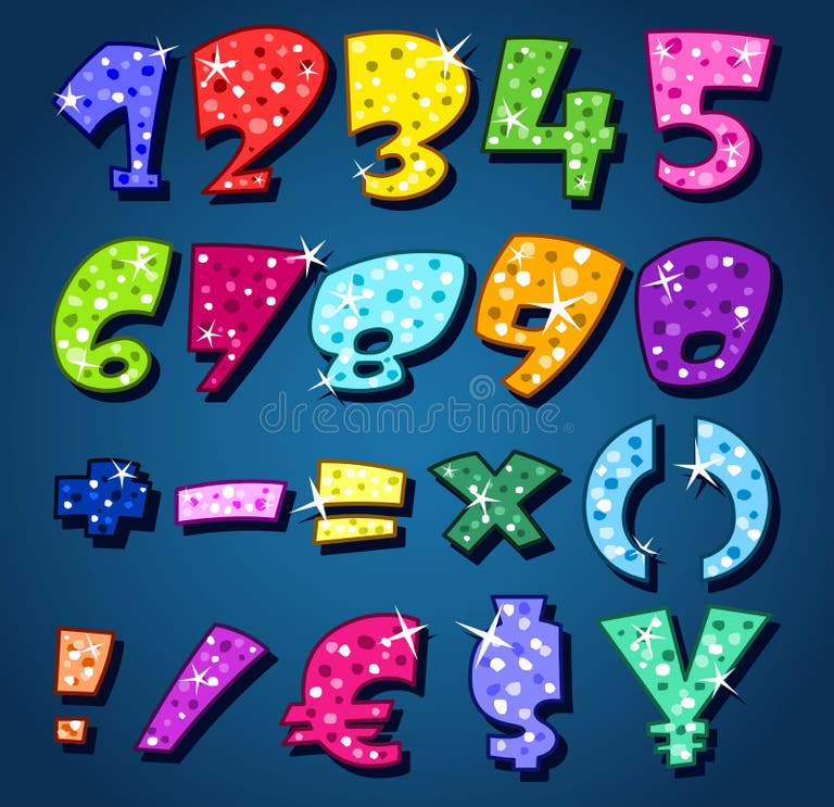 Sparkling numbers stock vector. Illustration of doodle - 21385997