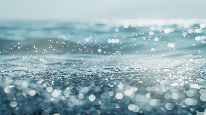 Sparkling Ocean Water Texture: Abstract Sea Surface Bokeh Background ...