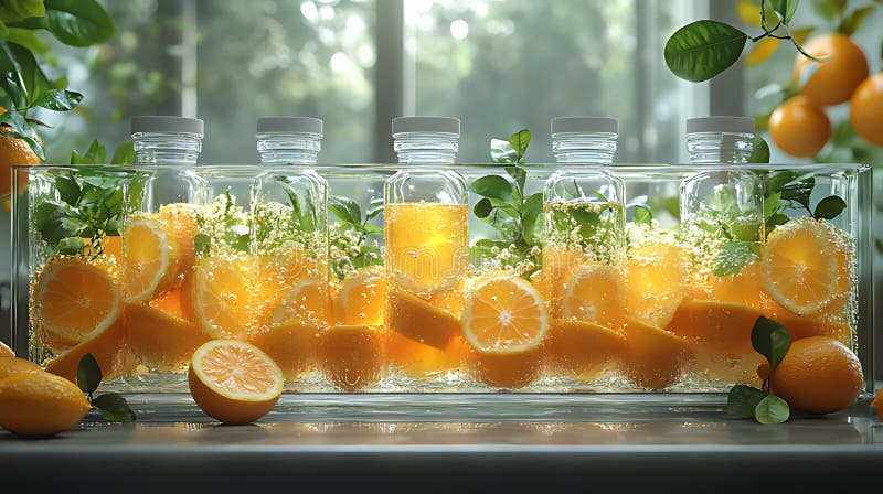 Sparkling Orange Juice Bottles, Window, Citrus, Freshness ...