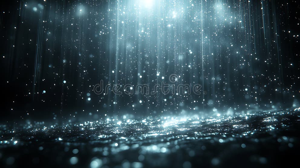 Sparkling Particles Falling, Stage Lights, Dark Background, Event ...