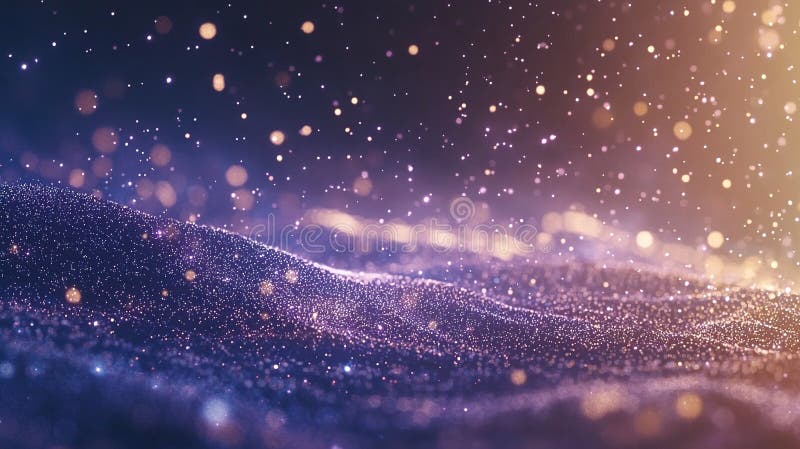 Sparkling Particles Float Above a Shimmering Surface in a Mesmerizing ...