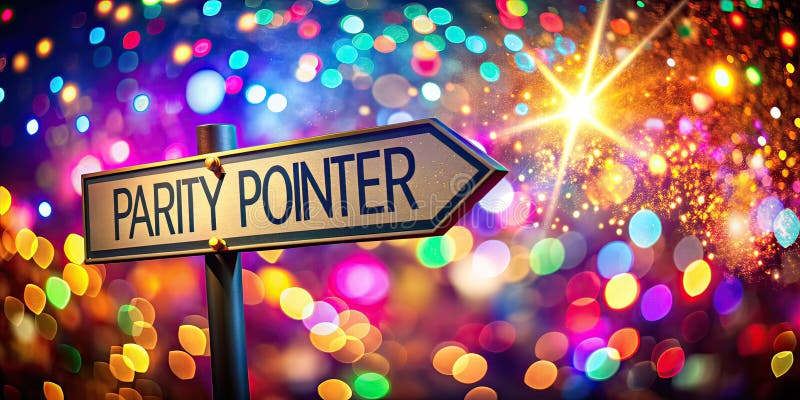 Sparkling Party Pointer Sign with Starry Bokeh Background a Festive ...